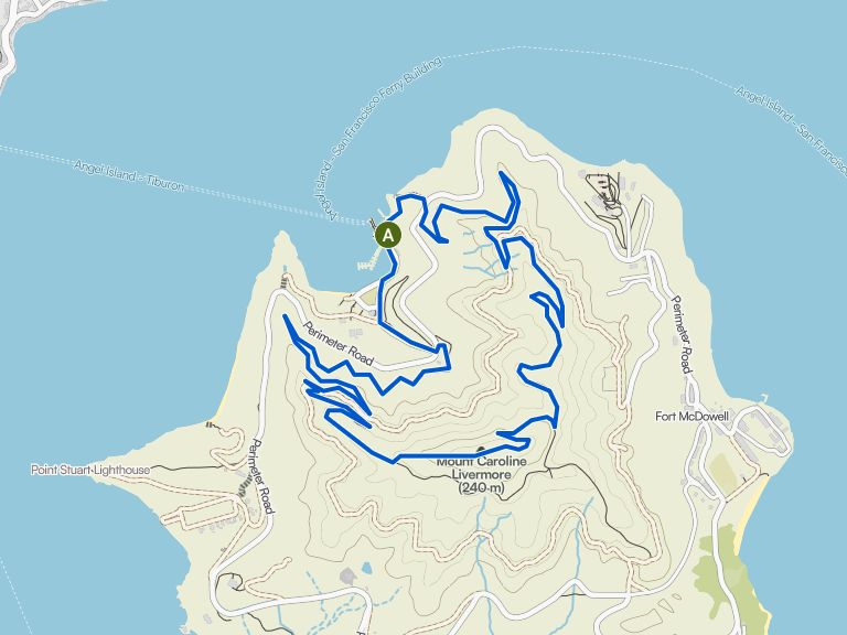 Boucle Mount Caroline Livermore - Angel Island State Park | course | Komoot